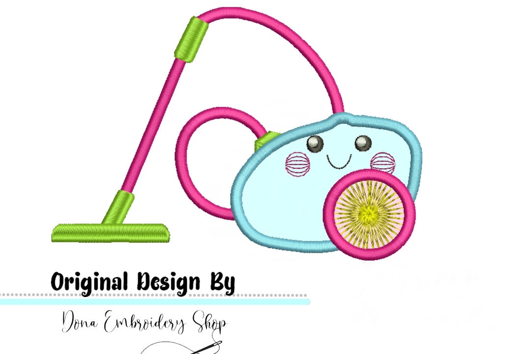 Cute Vacuum Cleaner -applique Machine Embroidery Design, Embroidery ...
