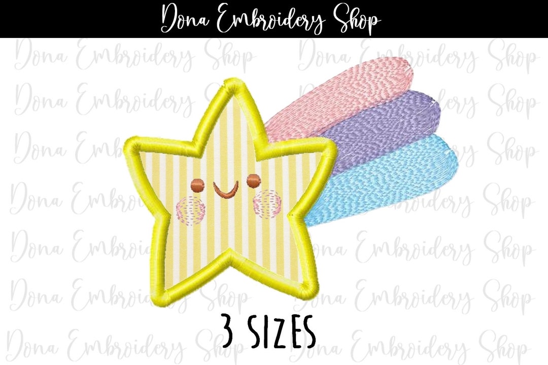 Falling Star Applique - Machine Embroidery Design, Embroidery Patterns ...