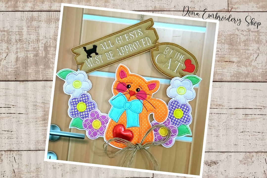 Cat Wreath ITH Machine Embroidery Design -machine Embroidery Design ...