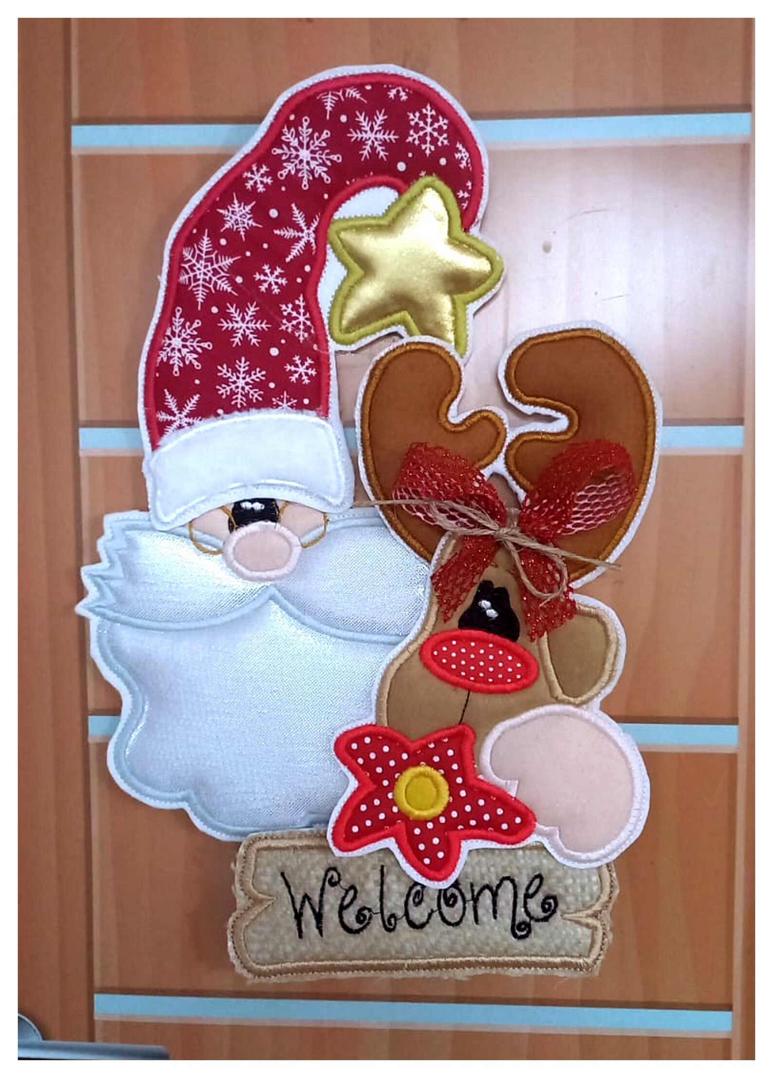 ITH Santa and Reindeer Welcome Ornament Christmas Machine - Etsy