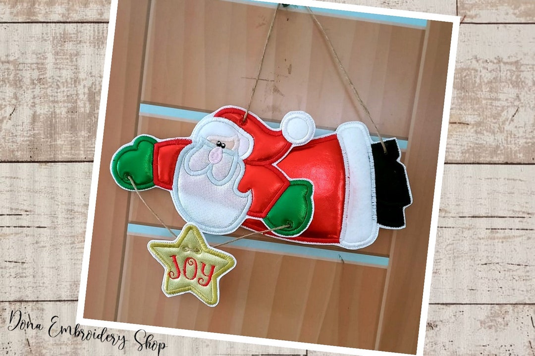 Santa Joy Ornament - ITH Christmas Machine Embroidery Design ...