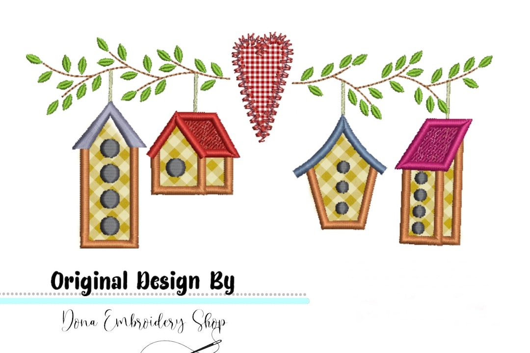 Birds House Applique - Machine Embroidery Design, Embroidery Patterns ...