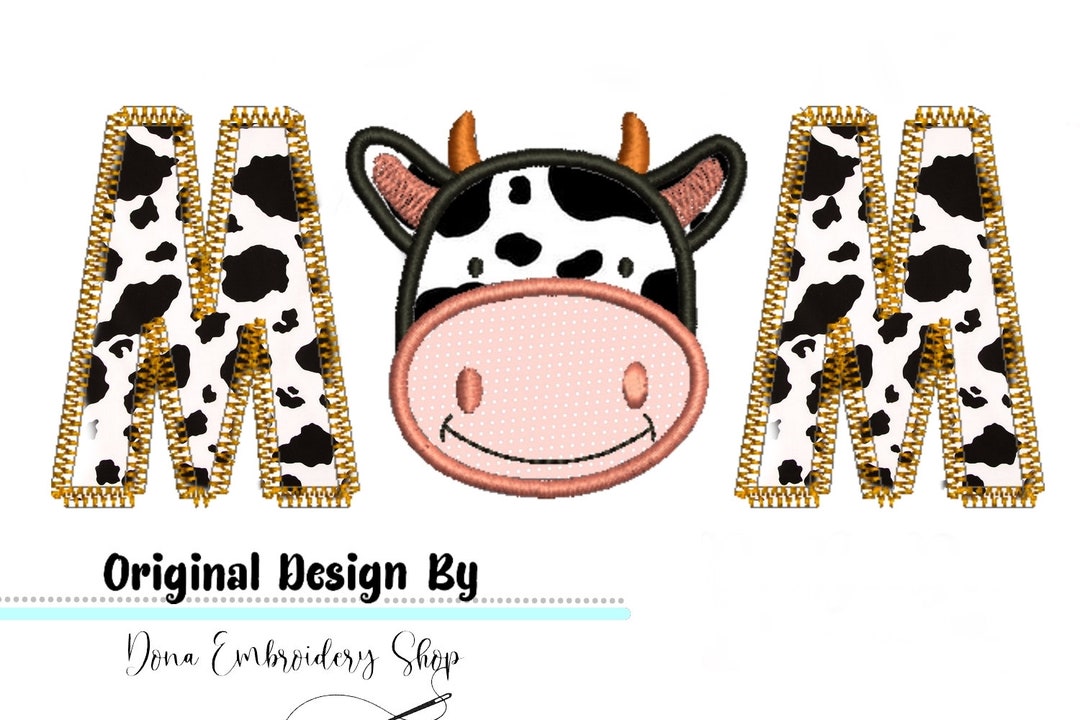 Mom Cow Applique - Machine Embroidery Design, Embroidery Files, Machine ...