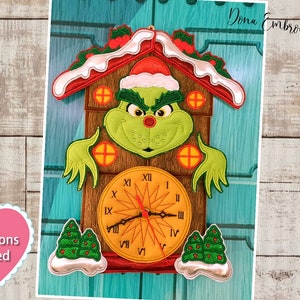 The Grinch Clock ITH Machine Embroidery Design, Embroidery Files ...