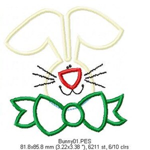 Easter Bunny Applique Machine Embroidery Design Embroidery | Etsy