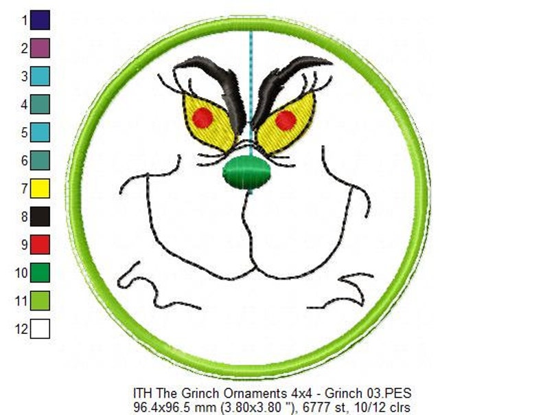 The Grinch Tree Ornaments ITH Machine Embroidery Design, Embroidery ...