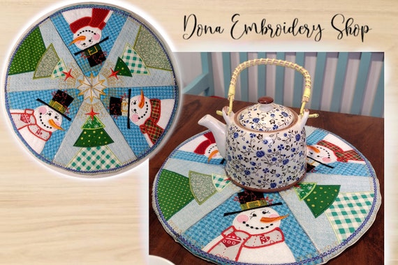 Christmas Table Center ITH Machine Embroidery Design - Etsy