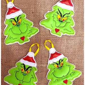 The Grinch Christmas Tree Ornaments ITH Machine Embroidery Design ...