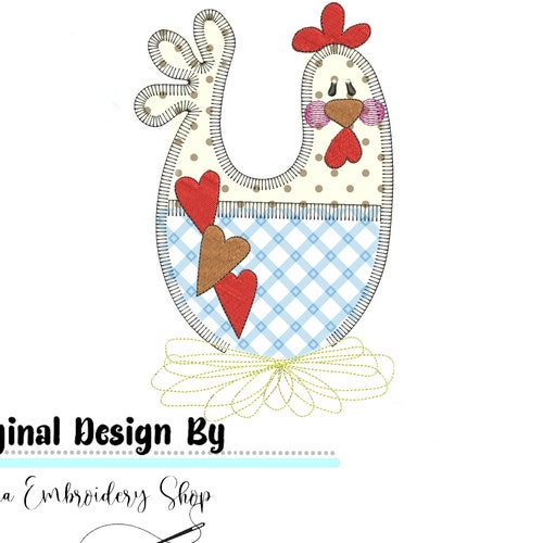 Lady Chicken Applique Machine Embroidery Design Embroidery - Etsy