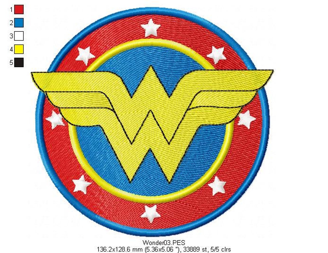 Wonder Woman Machine Embroidery Design Embroidery Patterns | Etsy