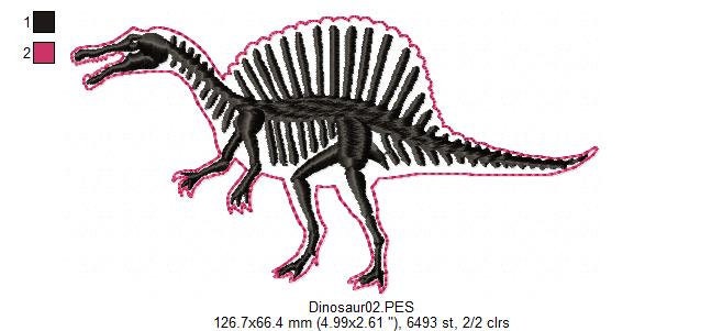 Dinosaur Spinosaurus Embroidery Design Machine Embroidery | Etsy