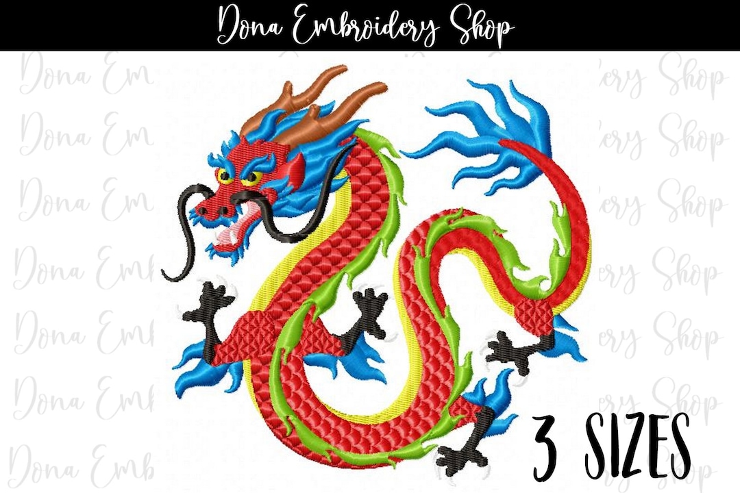 Chinese Dragon Fill Stitch - Machine Embroidery Design, Embroidery ...
