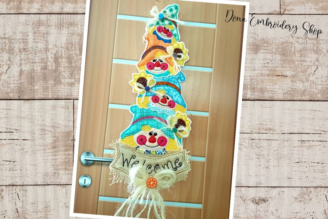 Scarecrow Tower Ornament ITH Machine Embroidery Design, Embroidery ...