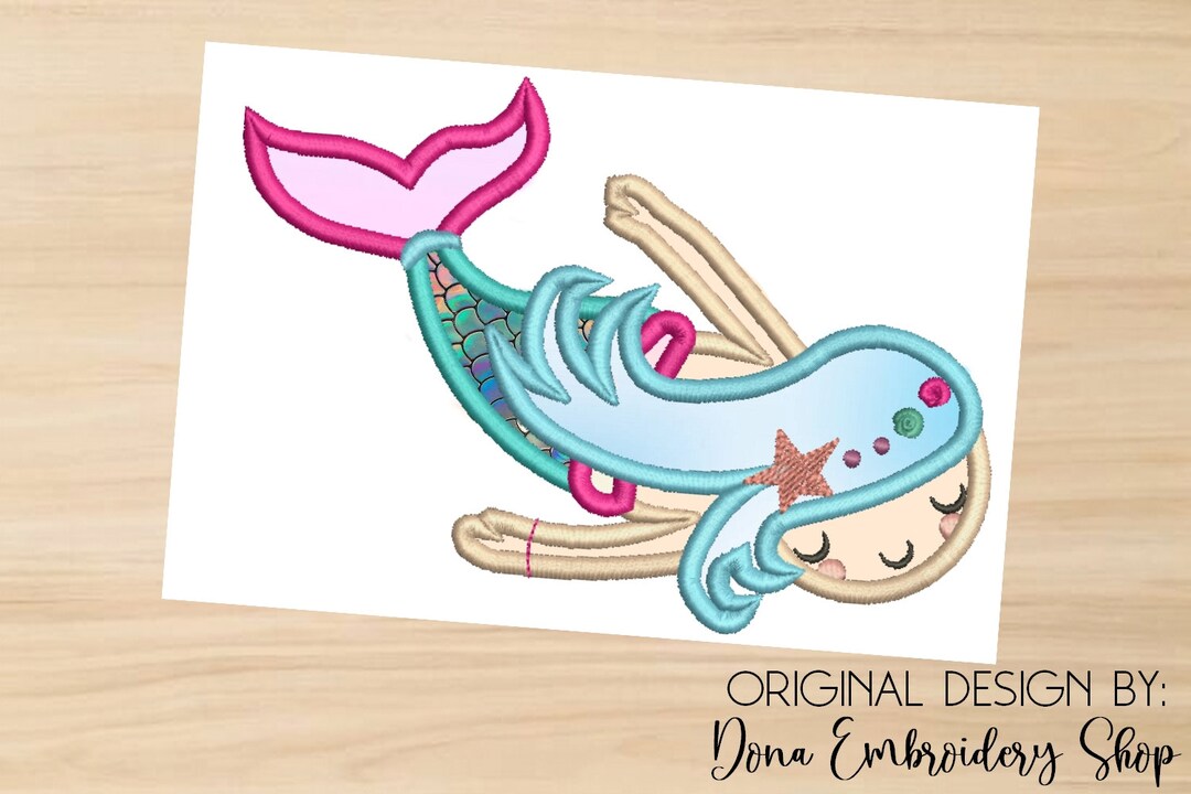Mermaid Applique - Machine Embroidery Design, Embroidery Patterns ...