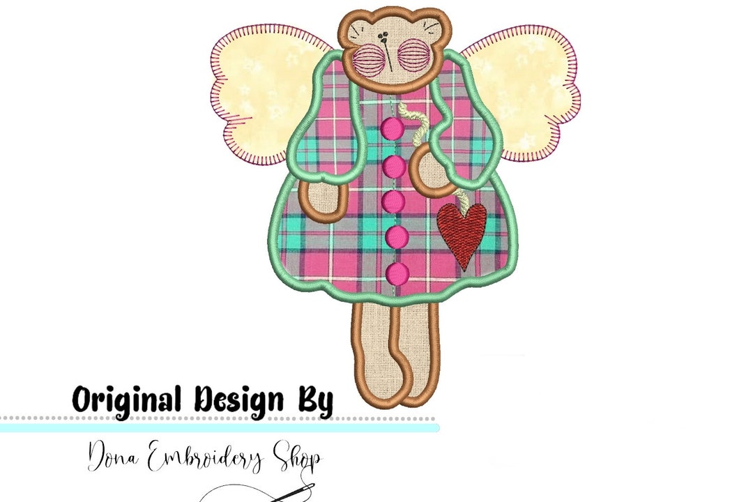 Angel Bear Applique - Machine Embroidery Design, Embroidery Patterns ...