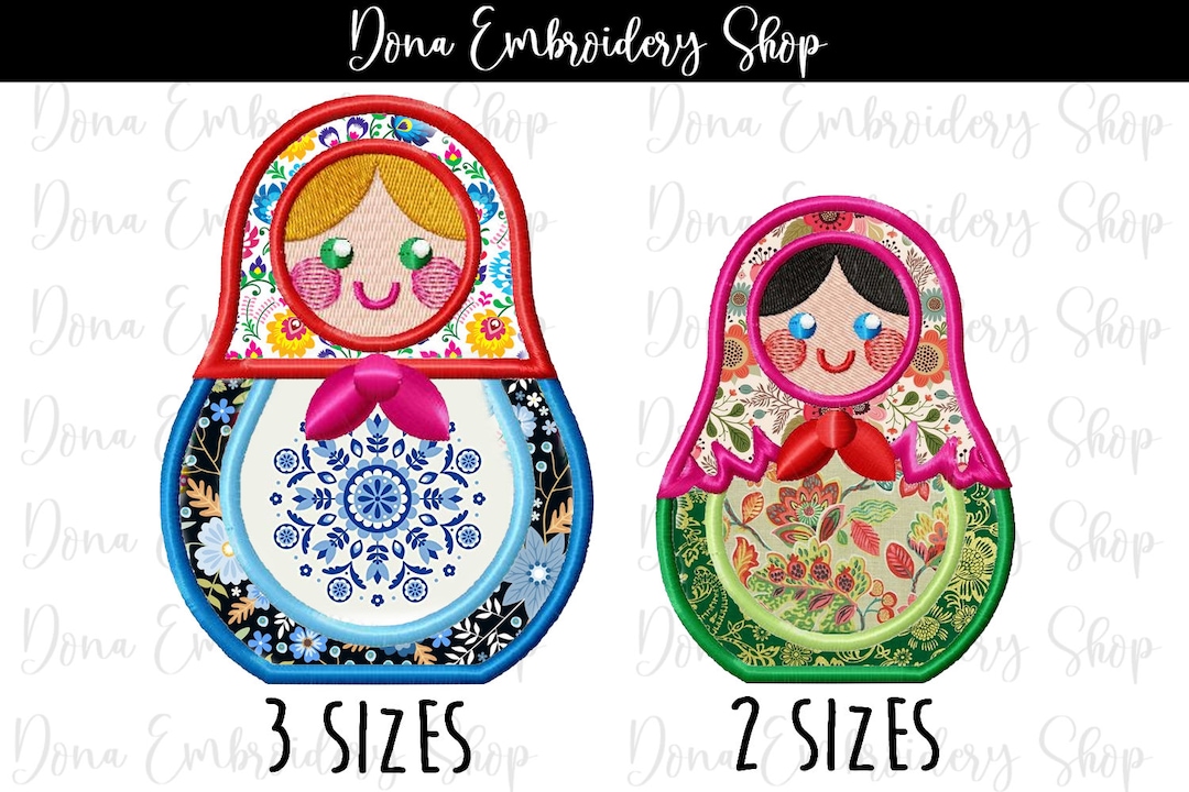 Matrioska Applique Pack - Machine Embroidery Design, Embroidery ...