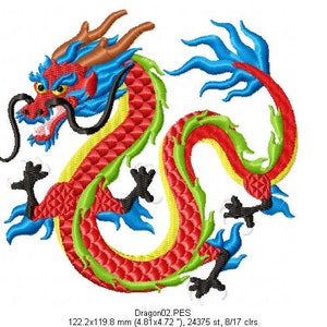 Chinese Dragon Fill Stitch - Machine Embroidery Design, Embroidery ...