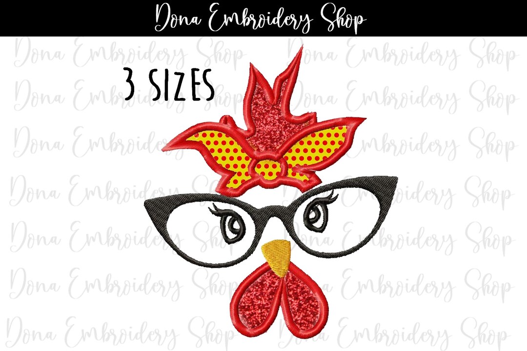 Lady Chicken Applique - Machine Embroidery Design, Embroidery Patterns ...