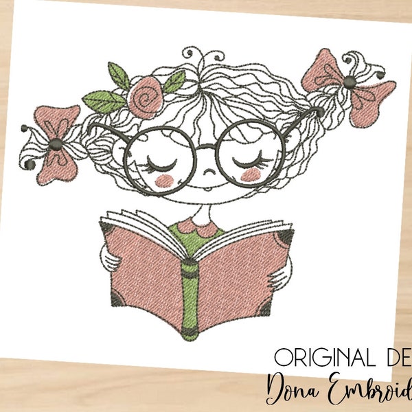 Reading Embroidery Design - Etsy