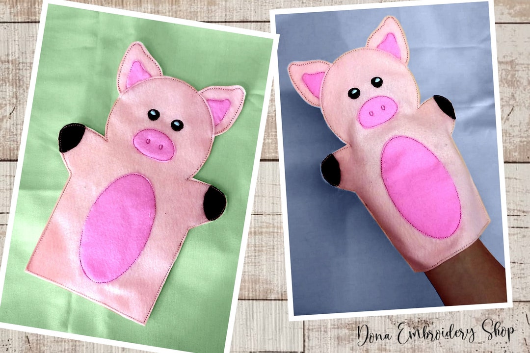Pig Puppet ITH Machine Embroidery Design, Embroidery Patterns ...
