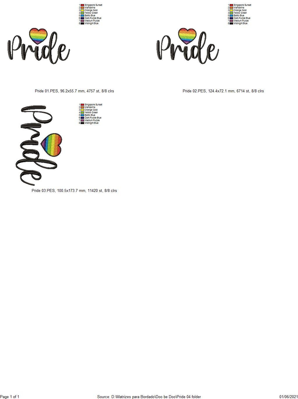 Pride Embroidery Design Satin Stitch- Machine Embroidery Design ...