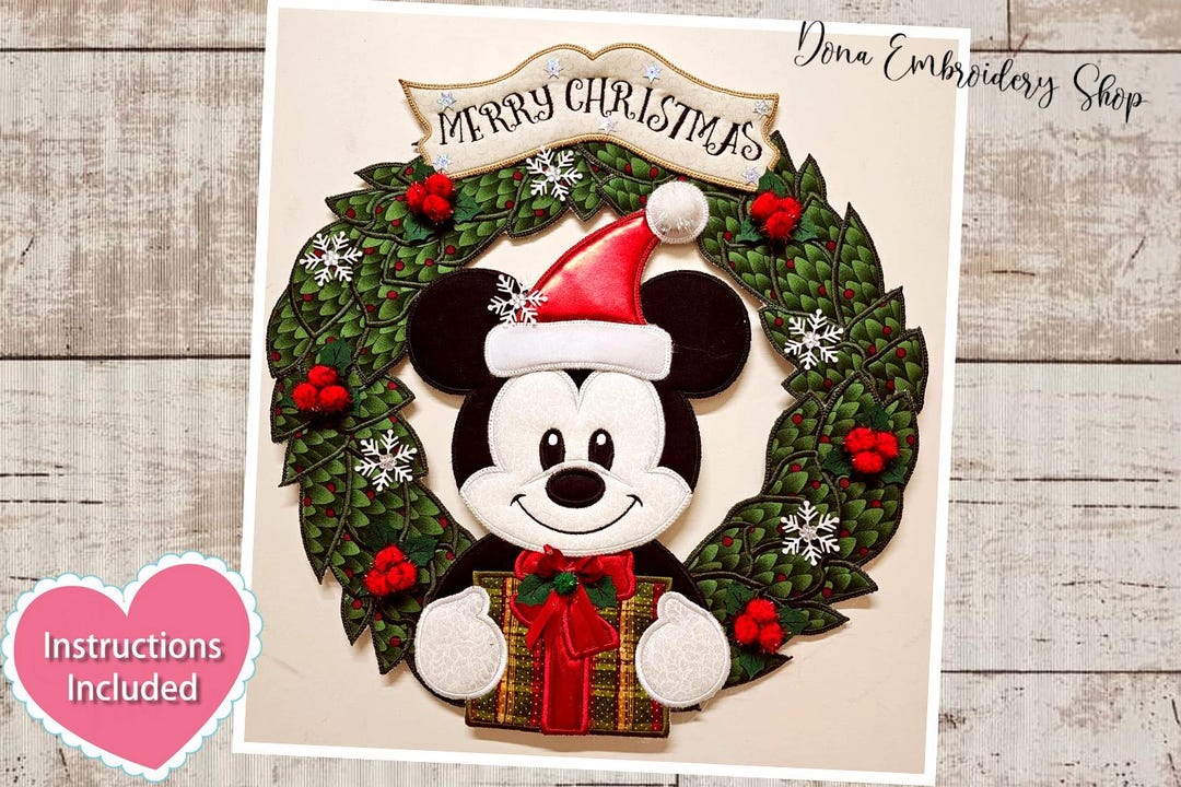 Cute Mouse Wreath ITH Machine Embroidery Design, Embroidery Patterns ...