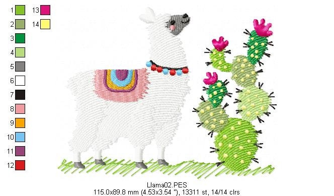 Cute Llama Embroidery Design Machine Embroidery Design - Etsy