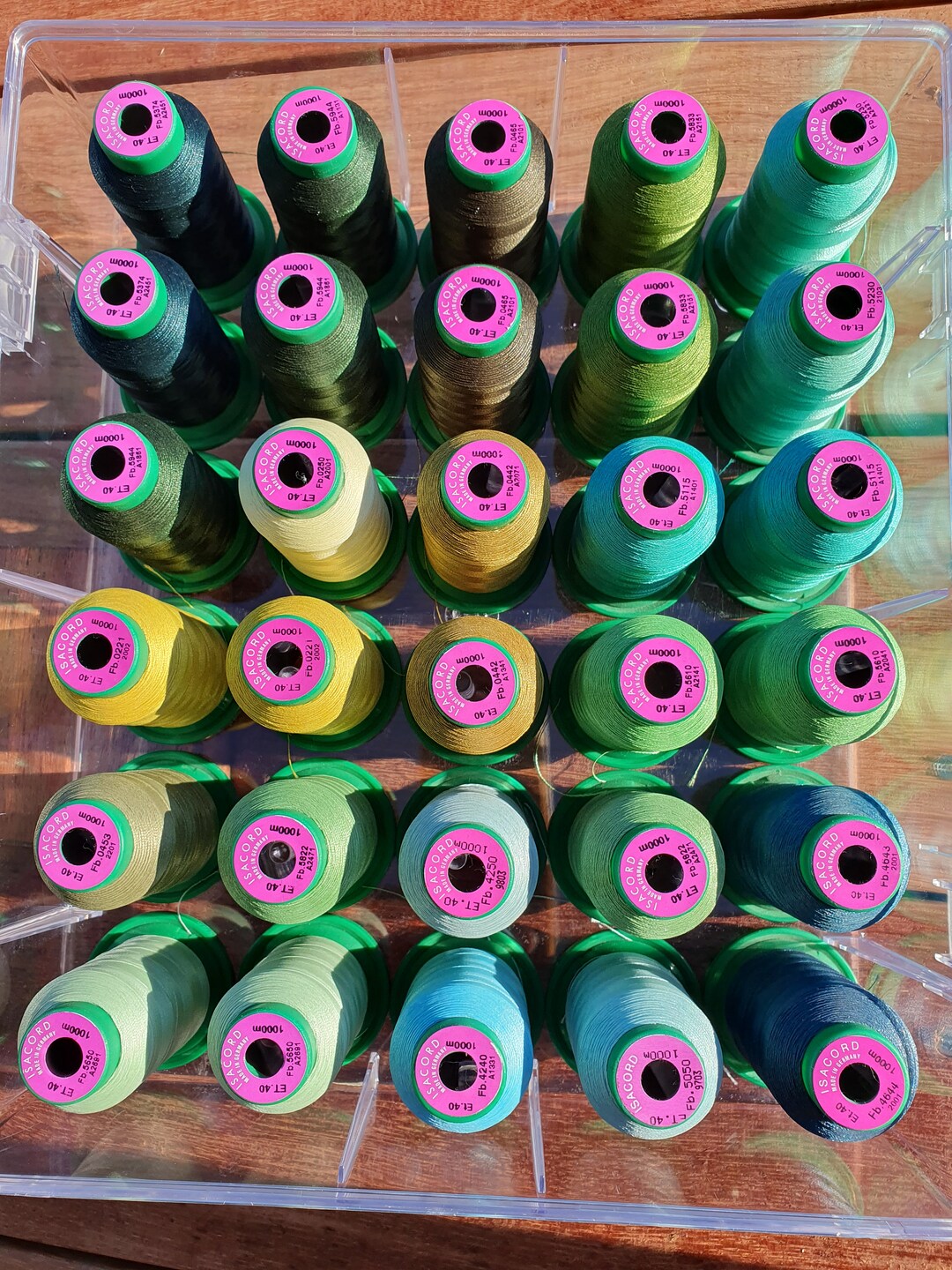 Set of Greens of Isacord Embroidery Thread 35 Spools 1000m - Etsy