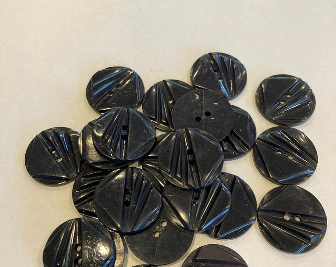 Vintage Black Colour Buttons. 23mm X 22 Buttons - Etsy