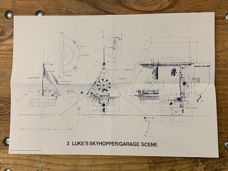 1977 Star Wars Original Complete Set of 15 Blueprints MINT Blue Prints ...