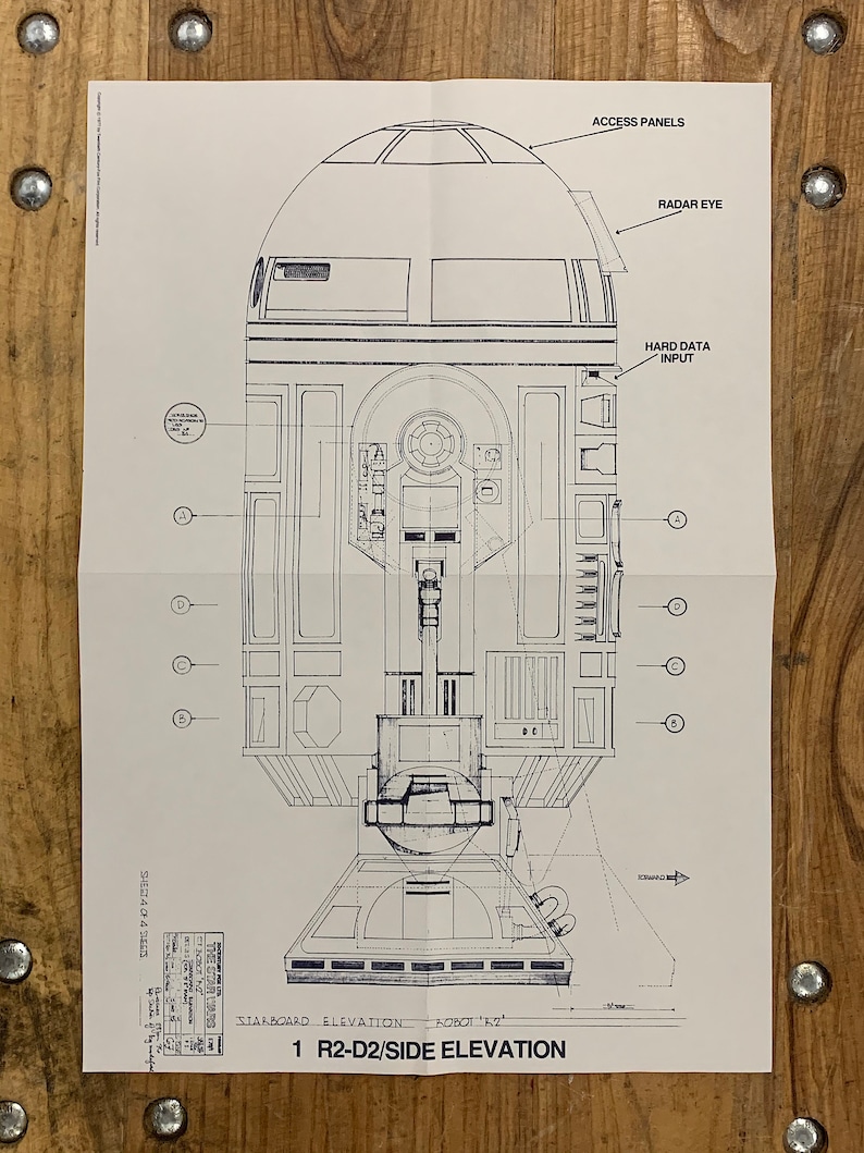 1977 Star Wars Original Complete Set of 15 Blueprints MINT Blue Prints ...