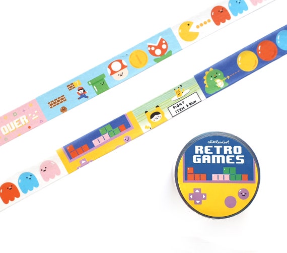 Retro Games Washi Tape Gaming Night Stickers Gameboy Video - Etsy
