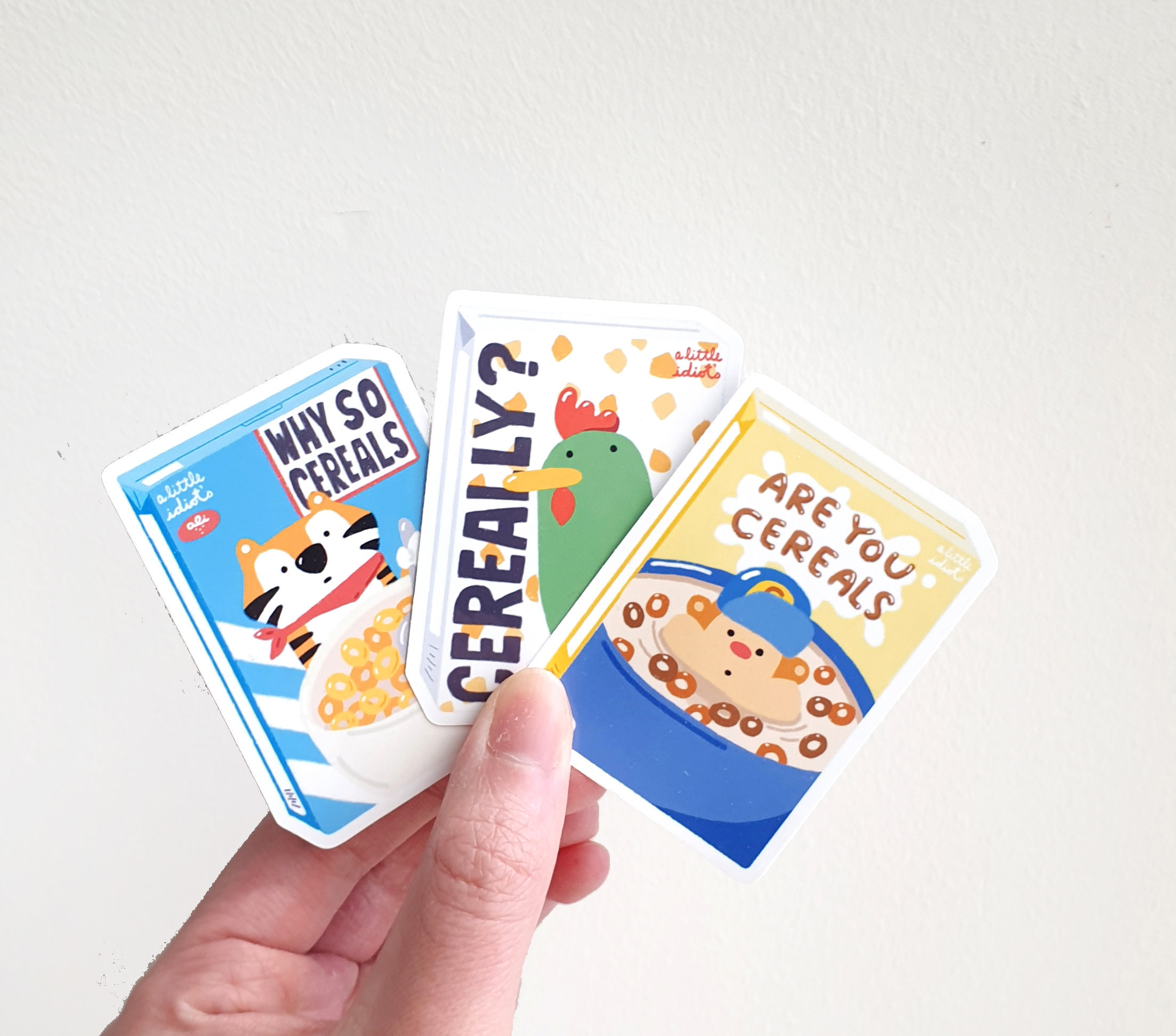 Cute Cereal box Gloss Vinyl Sticker Are you cereal Why so | Etsy