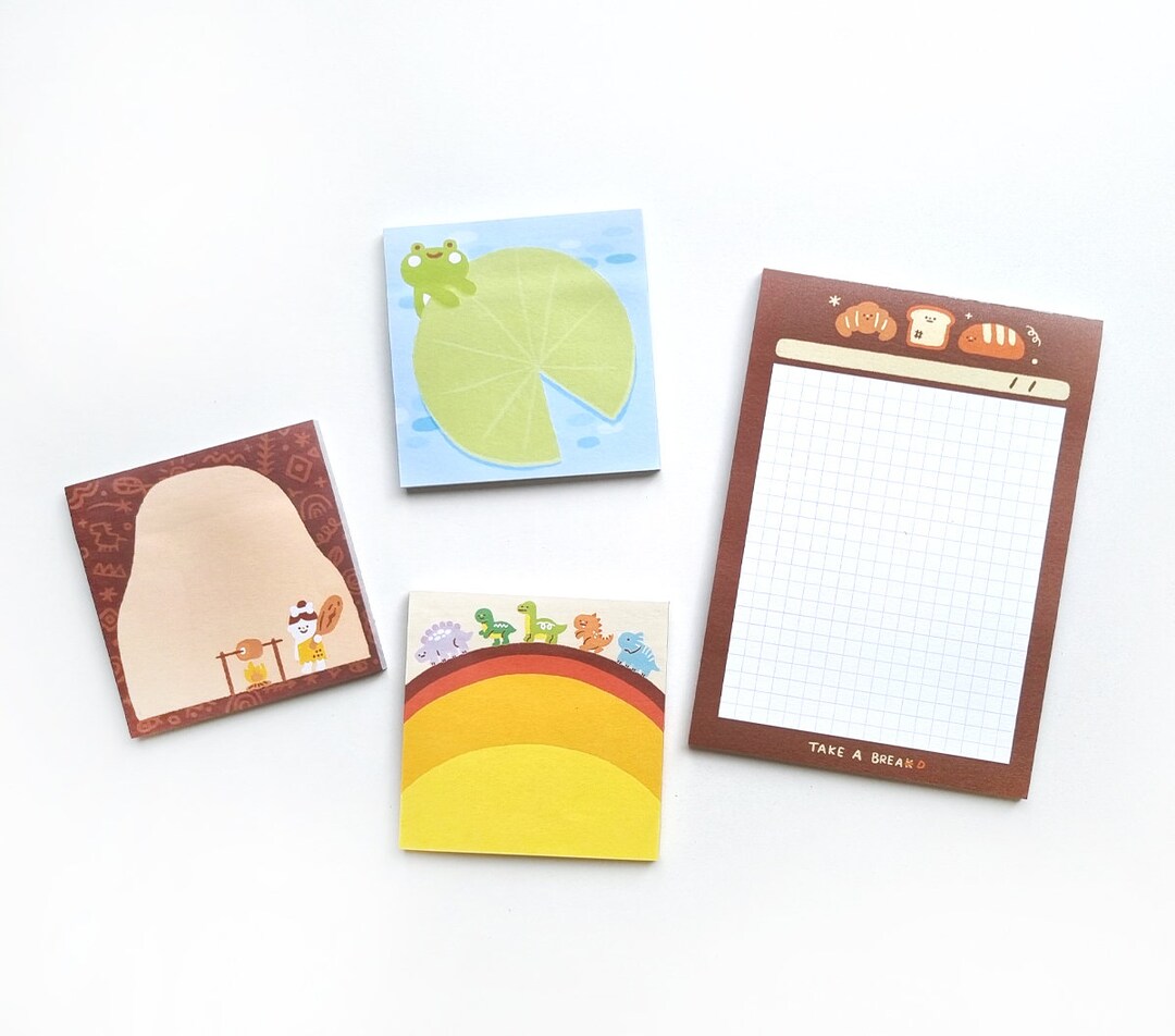 Cute Sticky Notes and Memo Pad 50 Sheets Cute Dinosaur Memo Cute Frog ...