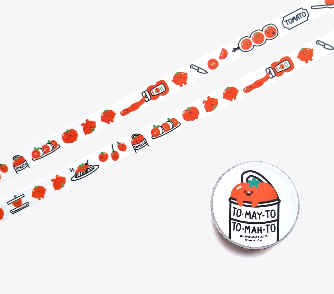 Tomato Washi Tape Tomayto Tomahto Cute Food Washi Tape Tomato Lover ...