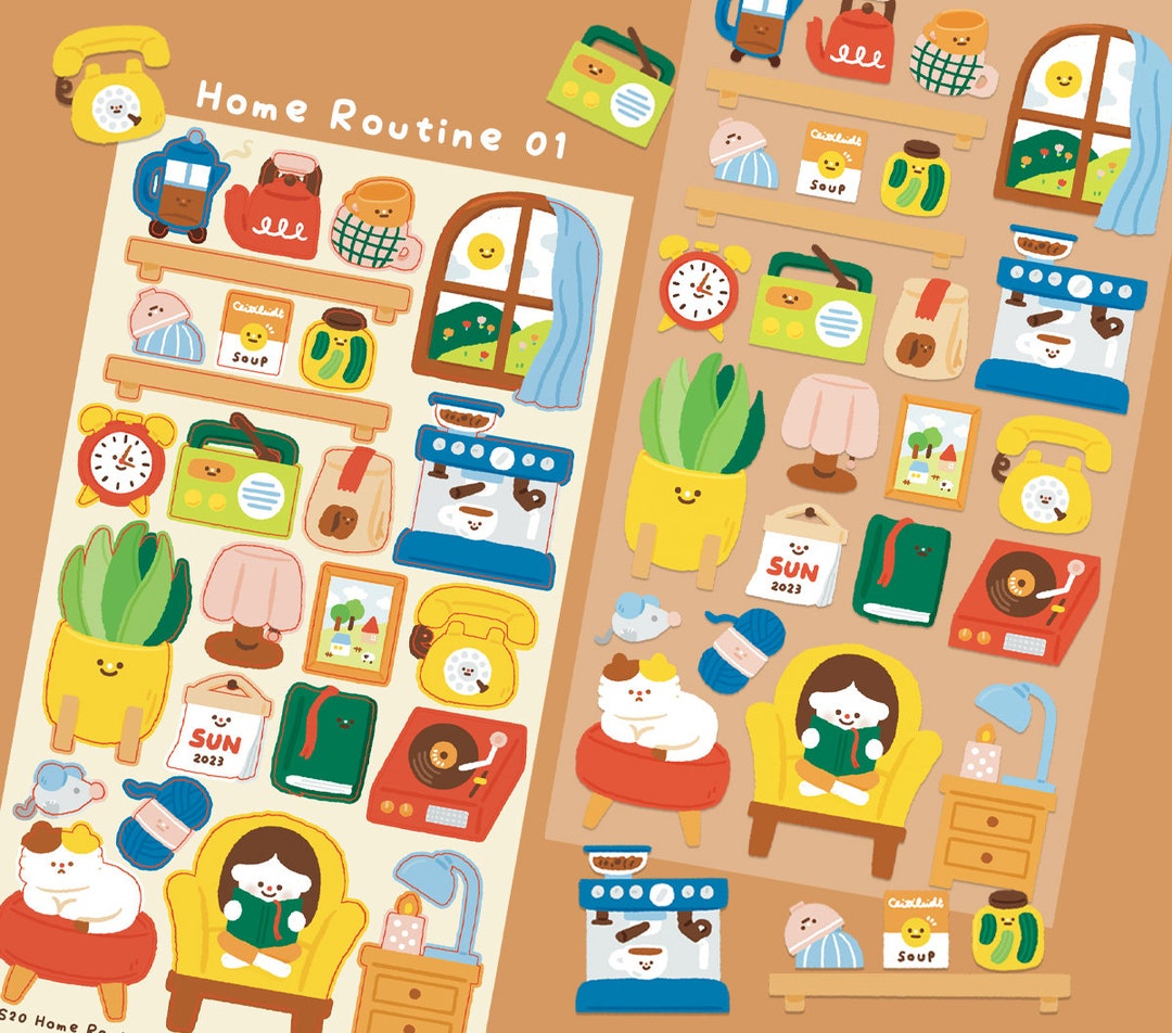 Stay Home Sticker Sheet, Stay Safe Sticker, Quarantine Sticker Sheet ...