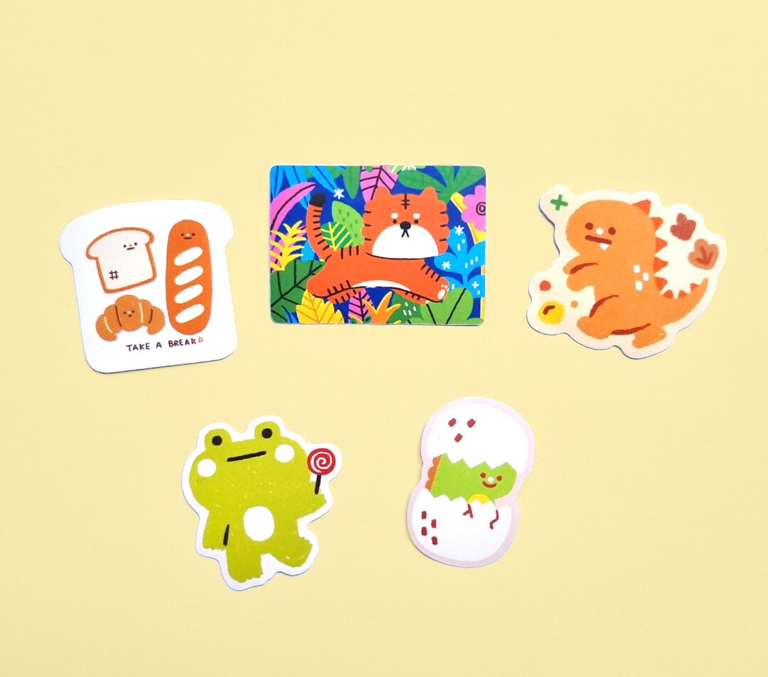 Cute Animal and Dinosaur Vinyl Stickers Laptop Bottle Stickers Fun ...