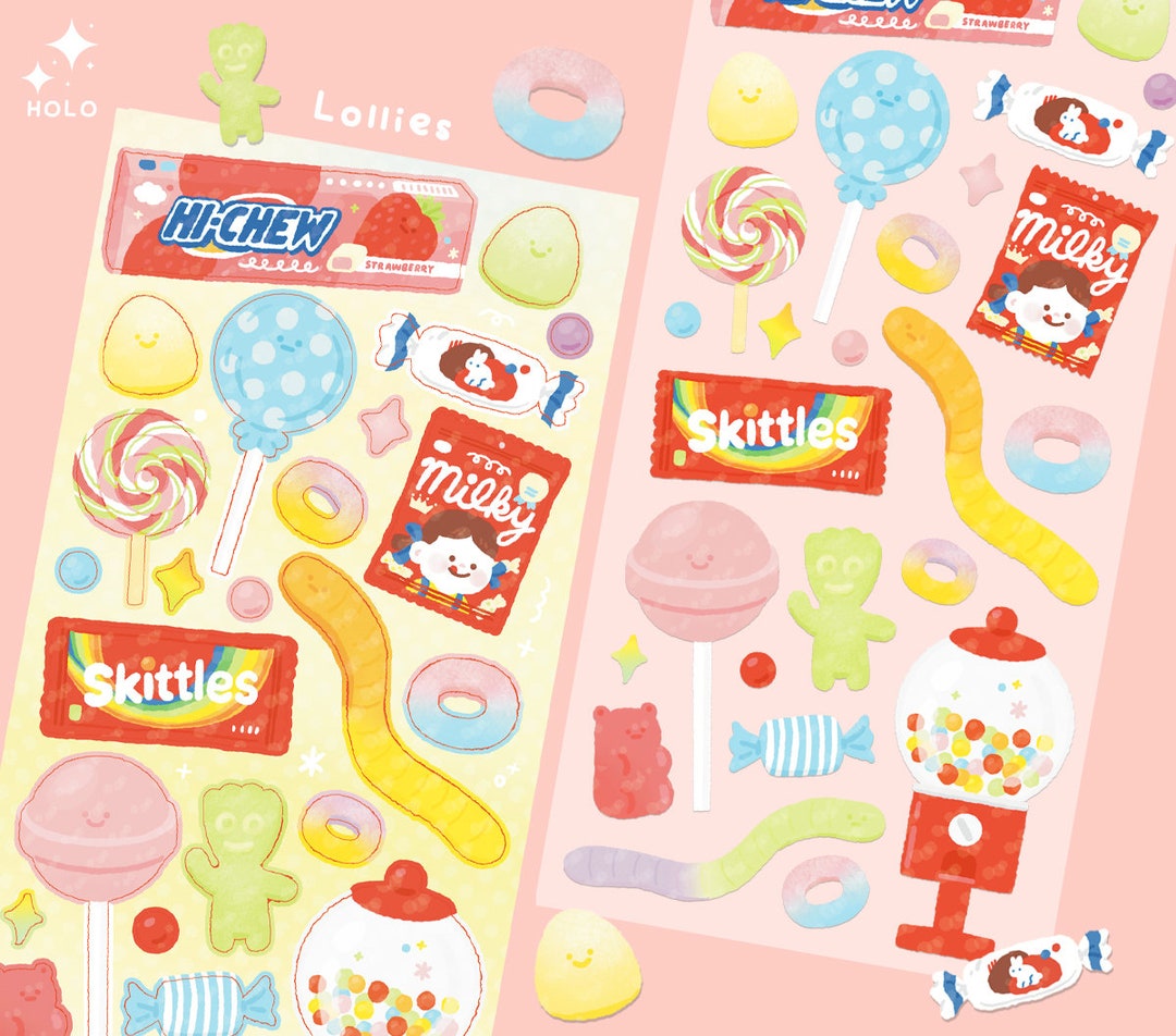 Lollies Sticker Sheet Gummy Bear Sticker Gift for Sweet Tooth Candy ...