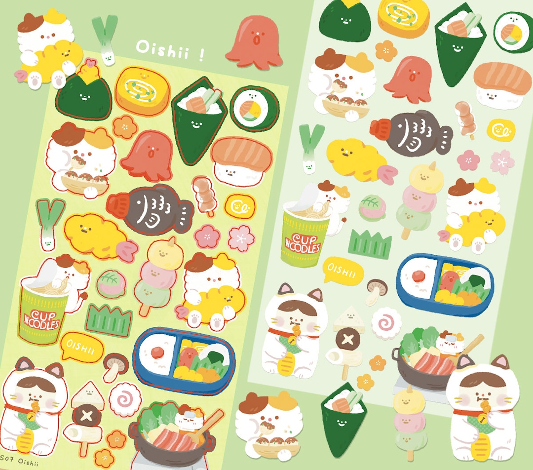 Cute Japan Lunch Bento Food Sticker Sheet, Laptop Journal Diary Set ...