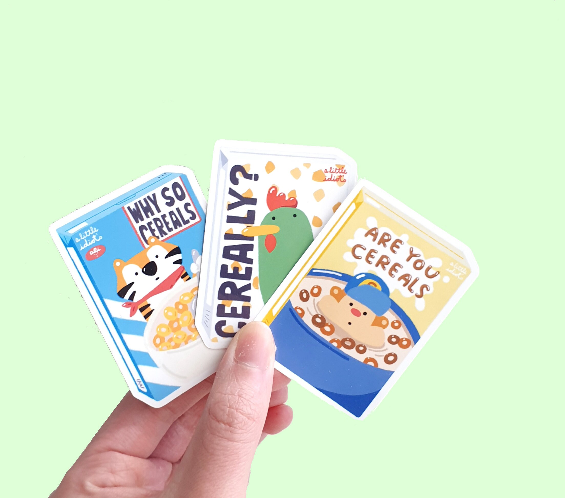 Cute Cereal box Gloss Vinyl Sticker Are you cereal Why so | Etsy
