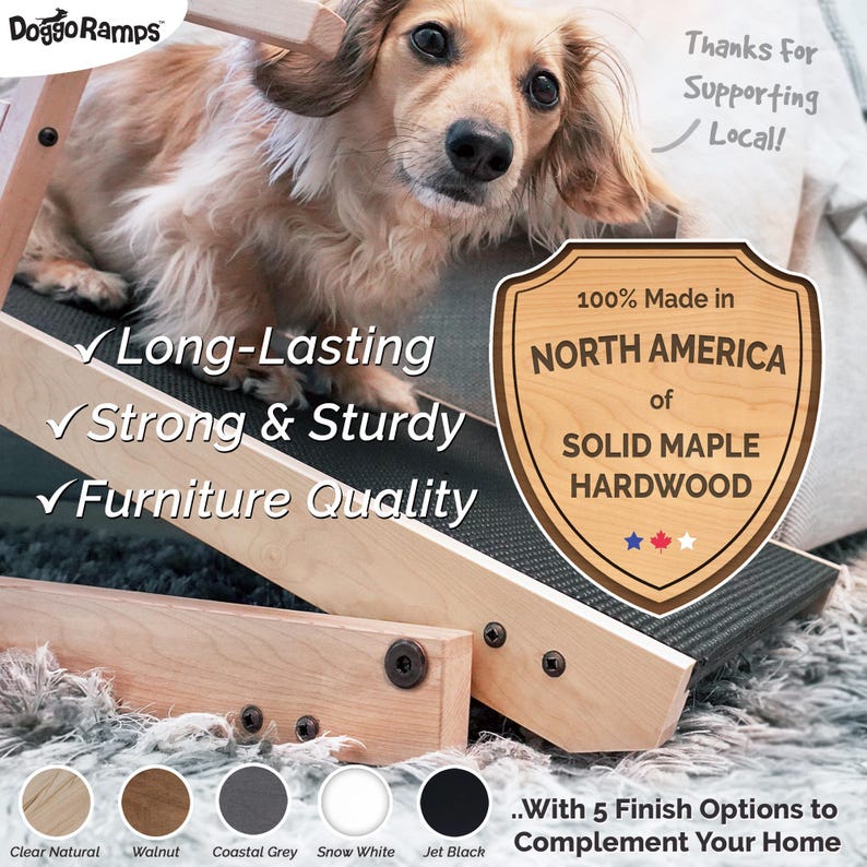Dog Bed Ramp: Adjustable Hardwood Ramp With Safety Rails - Etsy