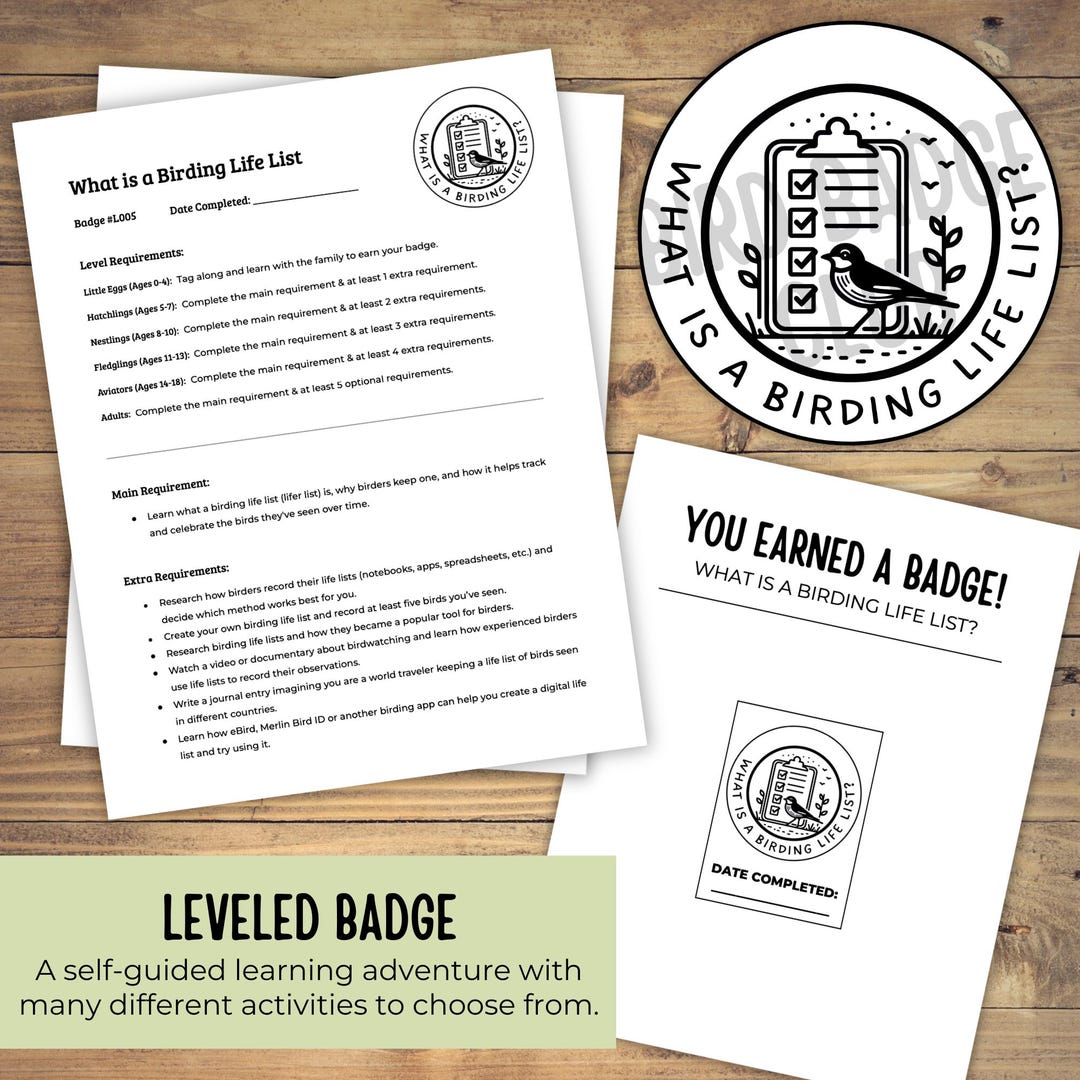 What is a Birding Life List Badge Guide Printable Lifer List ...
