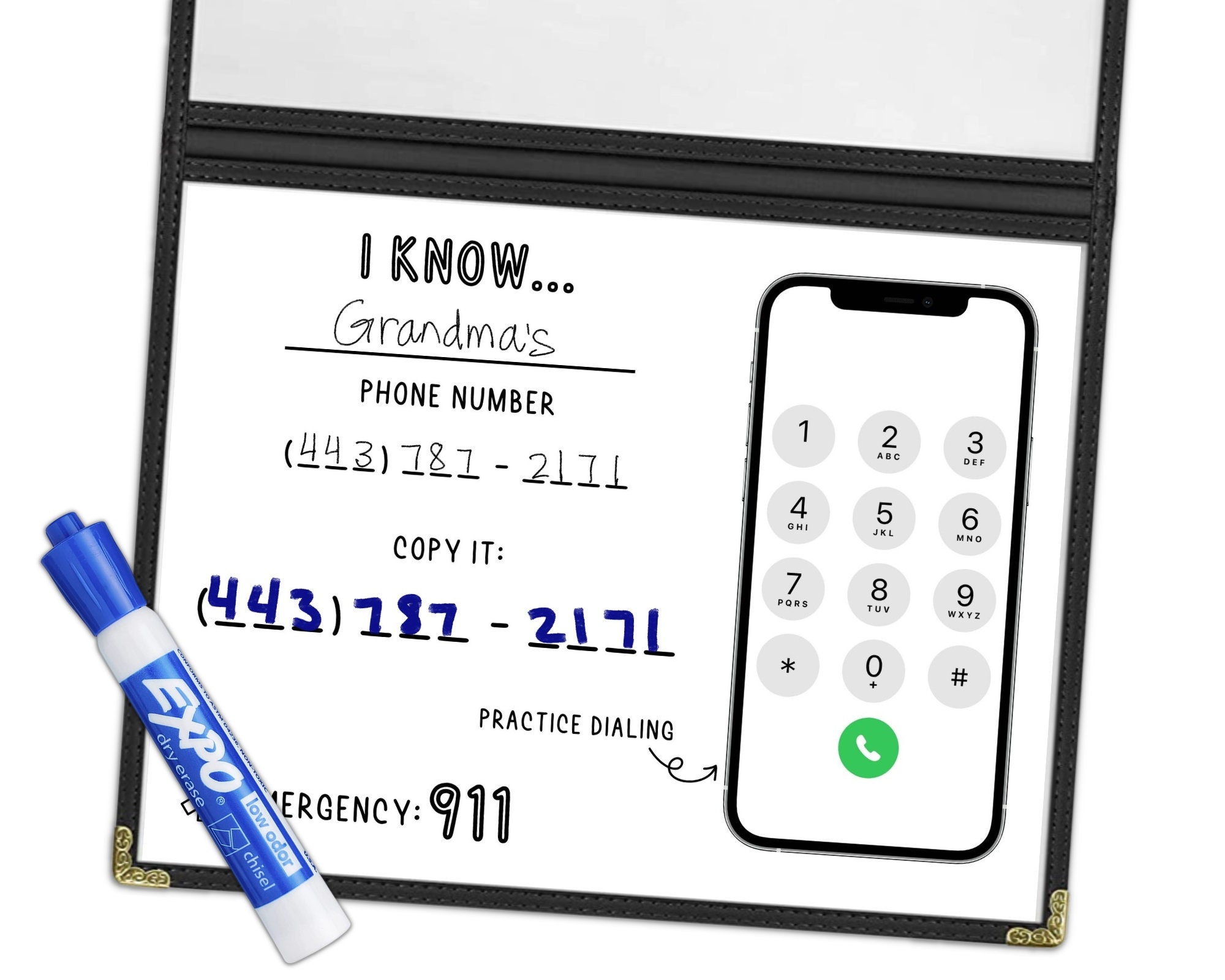 Phone Number Practice Printable Learn Phone Number Morning - Etsy