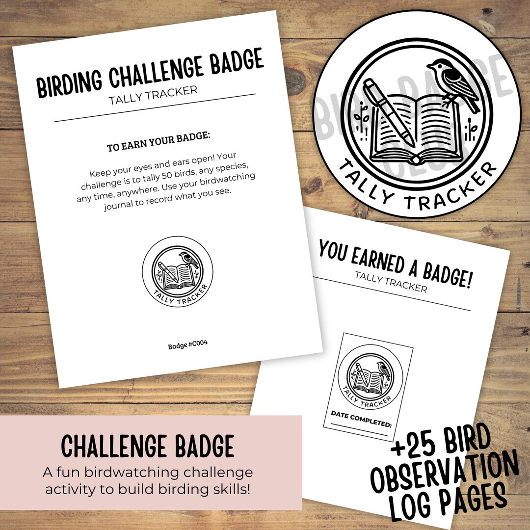 Tally Tracker Birding Challenge Badge Printable Birdwatching Badge Bird ...