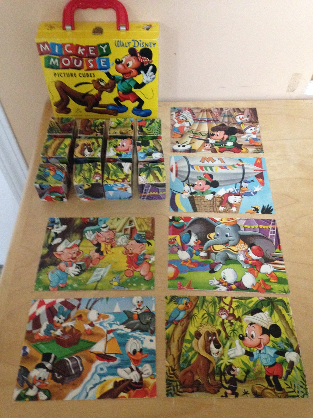 Vintage DISNEY Mickey Mouse PICTURE CUBES Puzzle Blocks West - Etsy