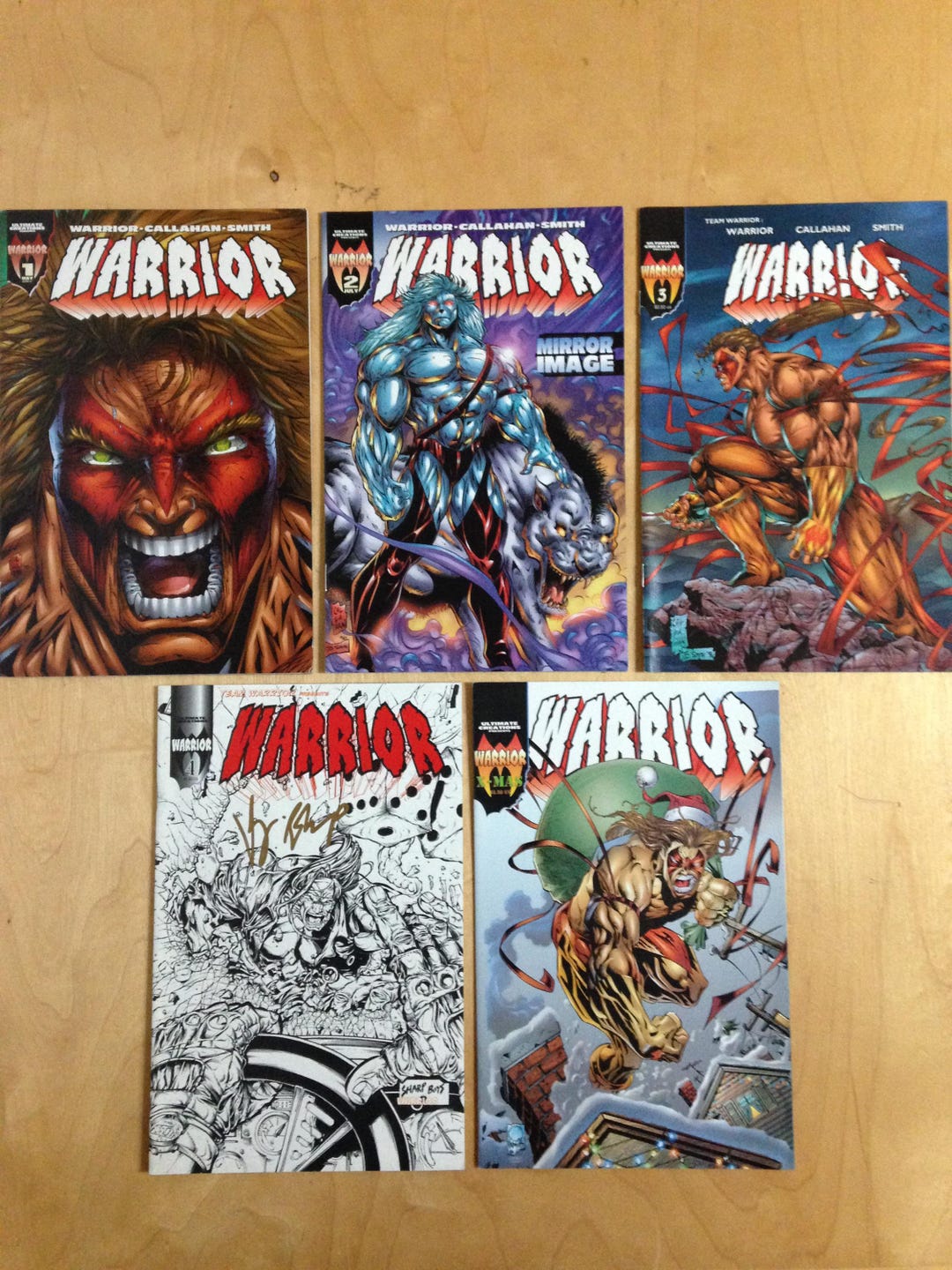 Ultimate Warrior Comic Book Lot Complete 1, 2, 3, 4 Autographed, X-mas ...