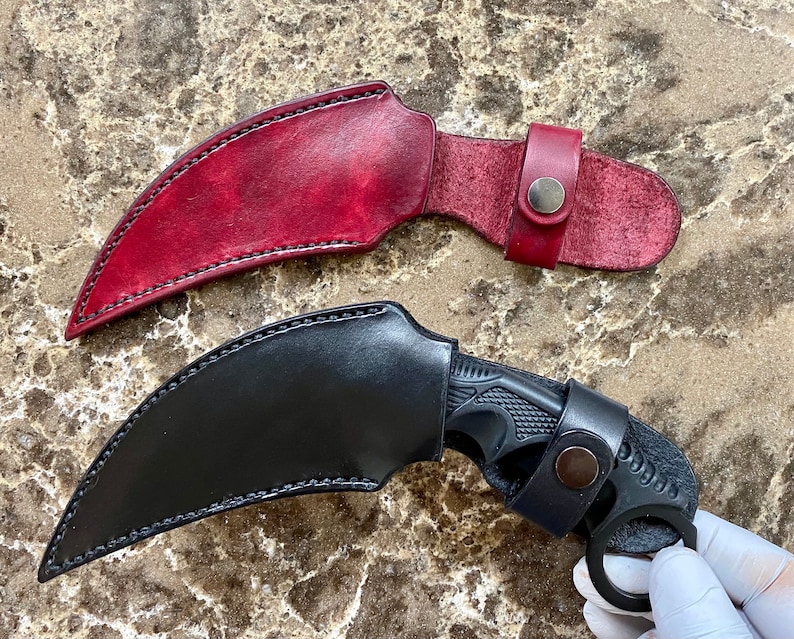 Tactical Knife Sheath Built for Karambit Knife Using Full Grain Leather ...