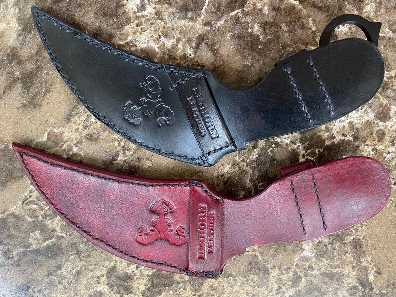 Tactical Knife Sheath Built for Karambit Knife Using Full Grain Leather ...