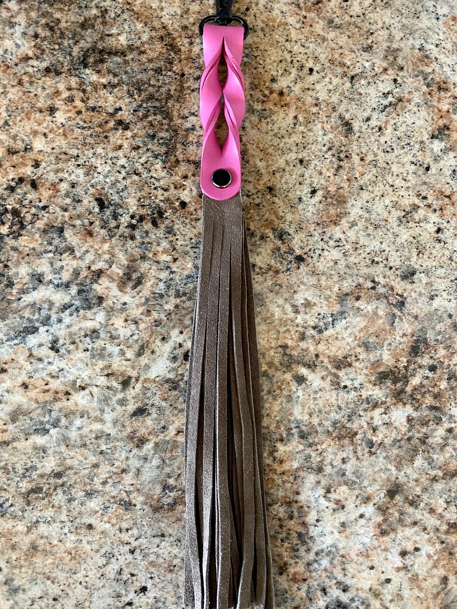 Pink Leather Twisted Ribbons Keychain - Etsy