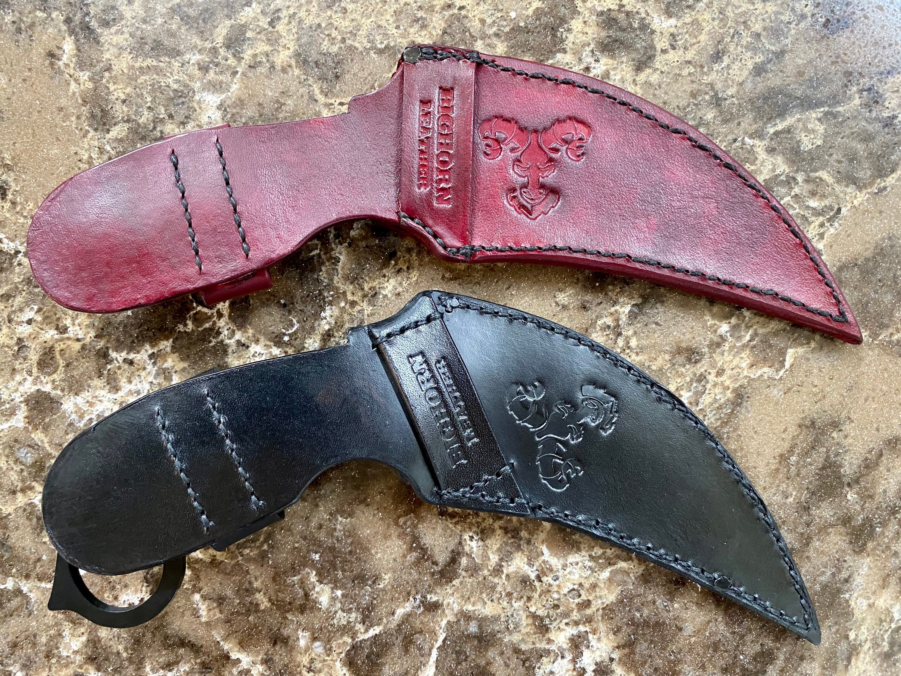 Tactical Knife Sheath Built for Karambit Knife Using Full Grain Leather ...